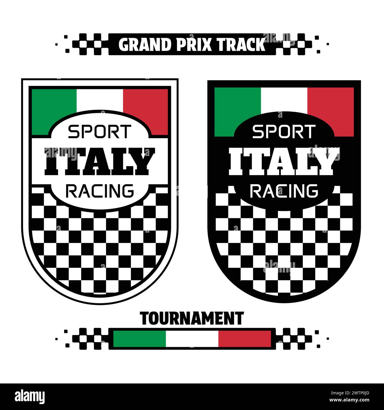 Italy sport racing flag emblems set Stock Vector Image & Art - Alamy