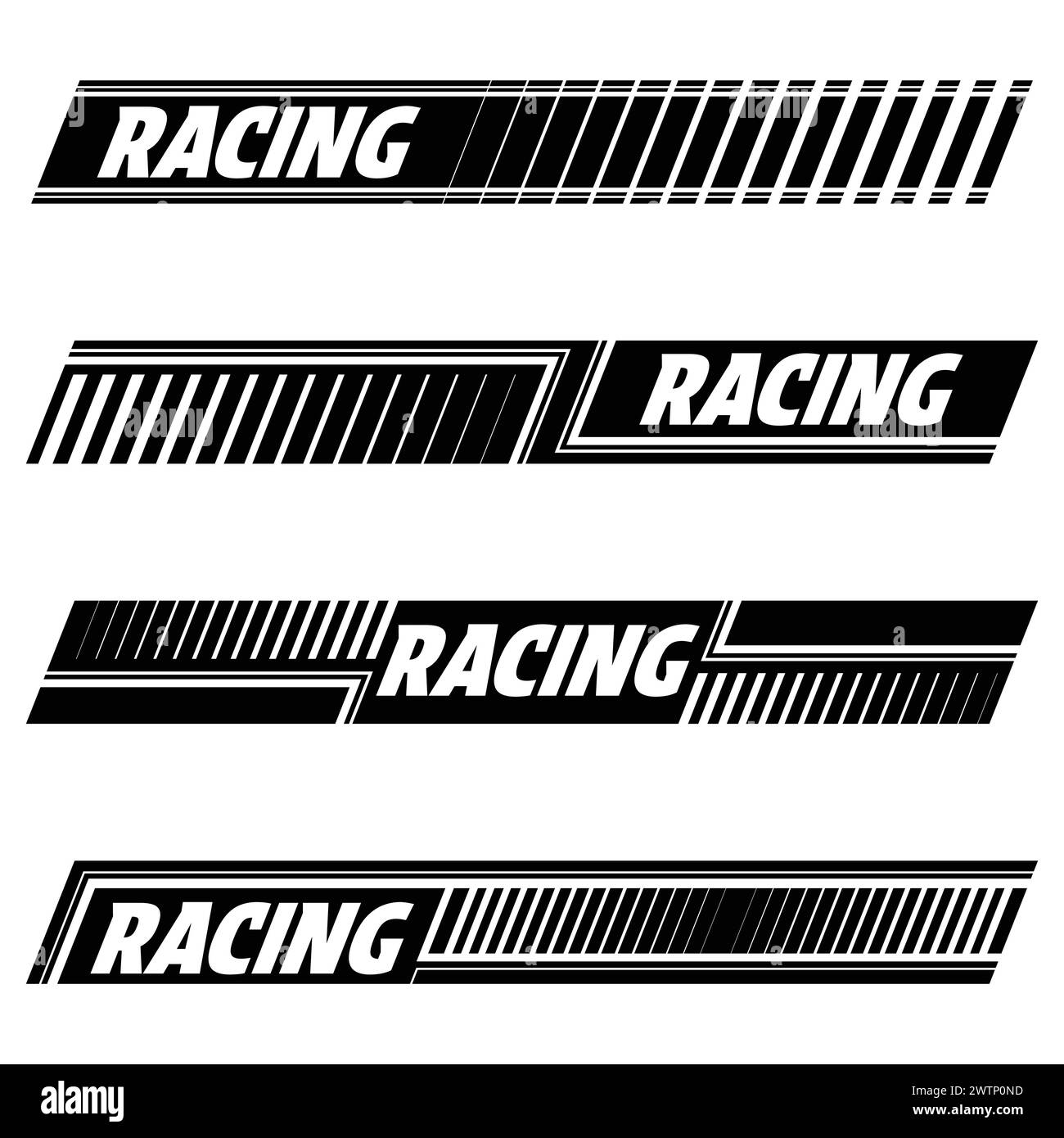 Racing black sport decals set Stock Vector Image & Art - Alamy