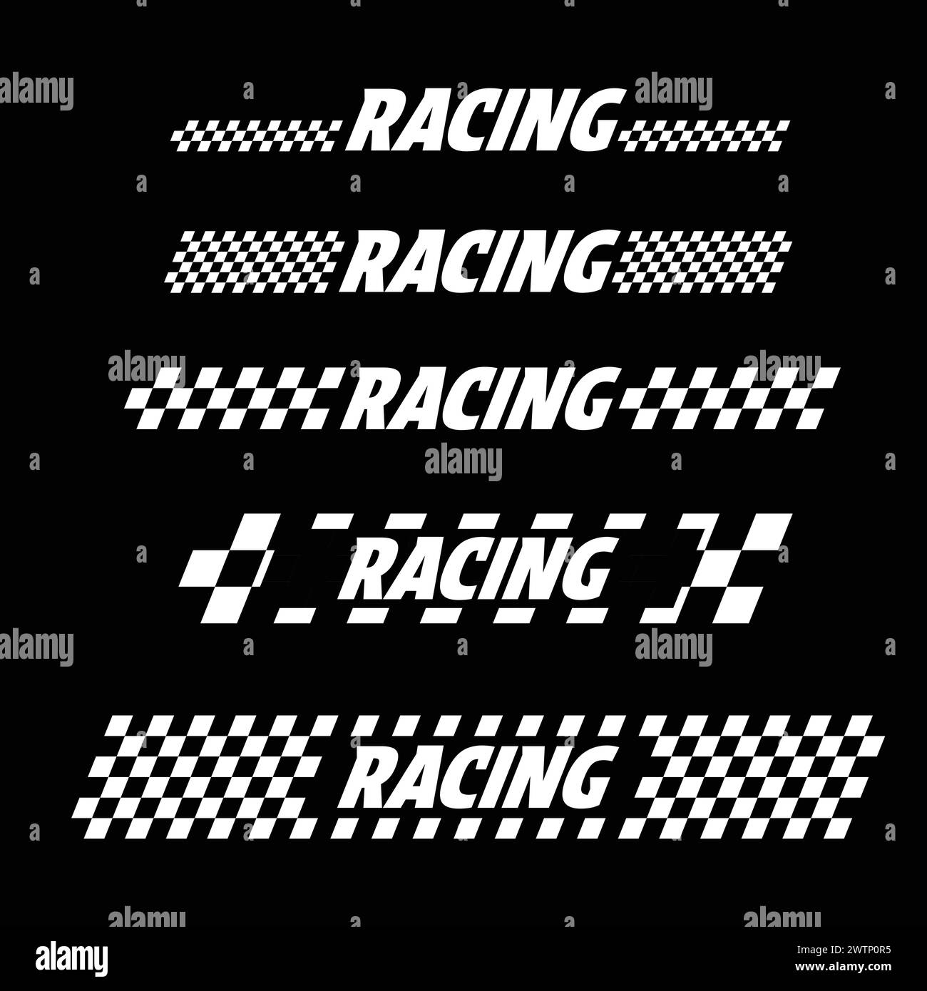 Racing text white checkered patterns Stock Vector Image & Art - Alamy