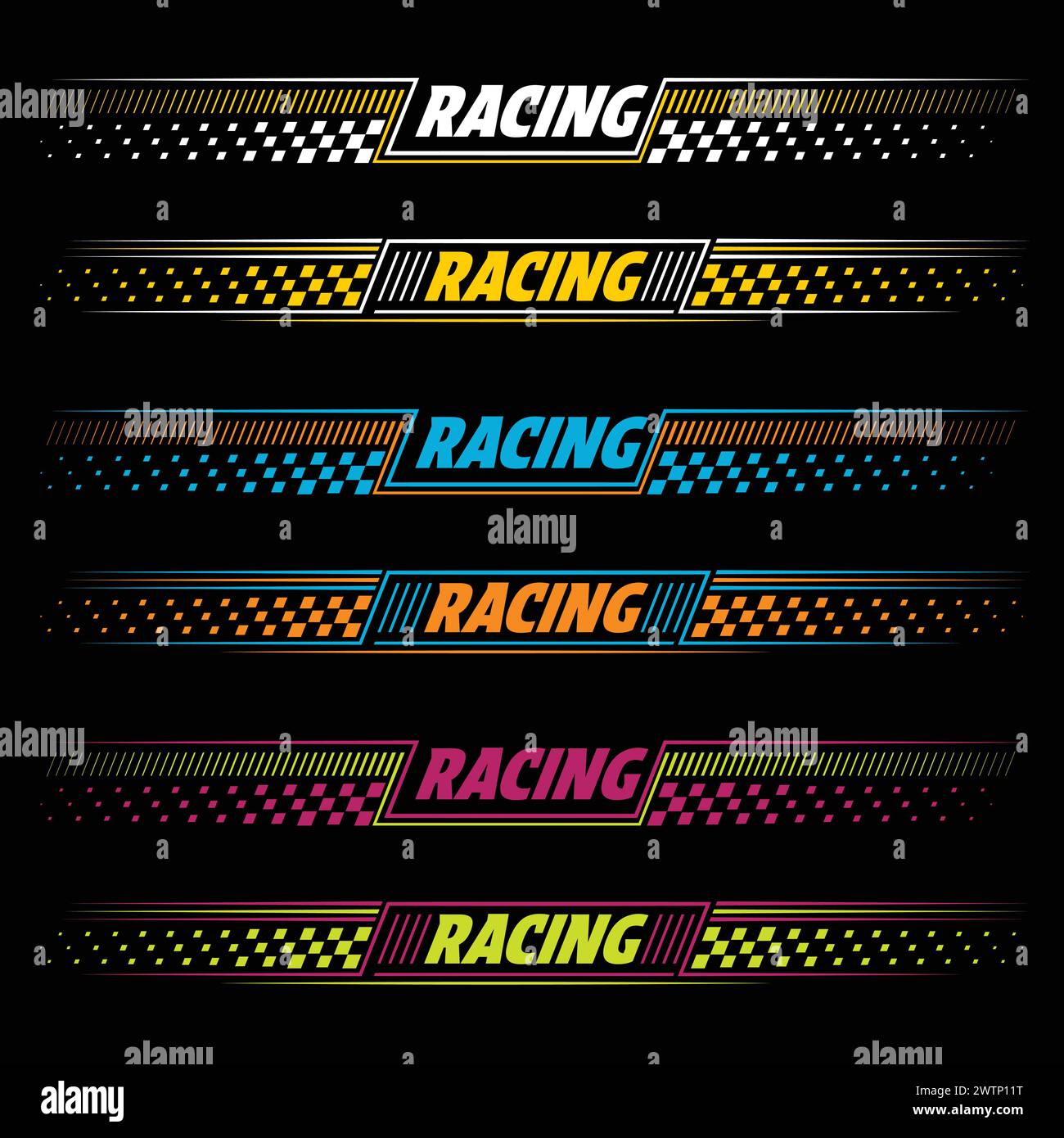 Racing colorful decals set Stock Vector Image & Art - Alamy