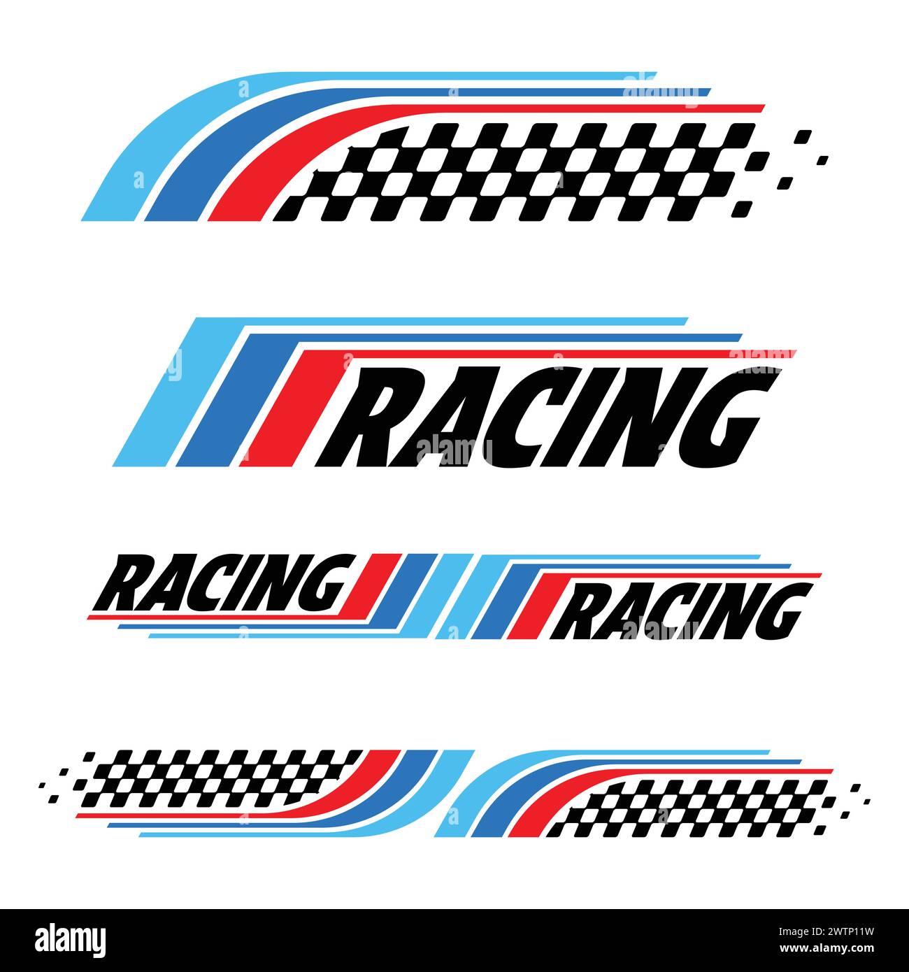 Racing three color labels on white Stock Vector Image & Art - Alamy