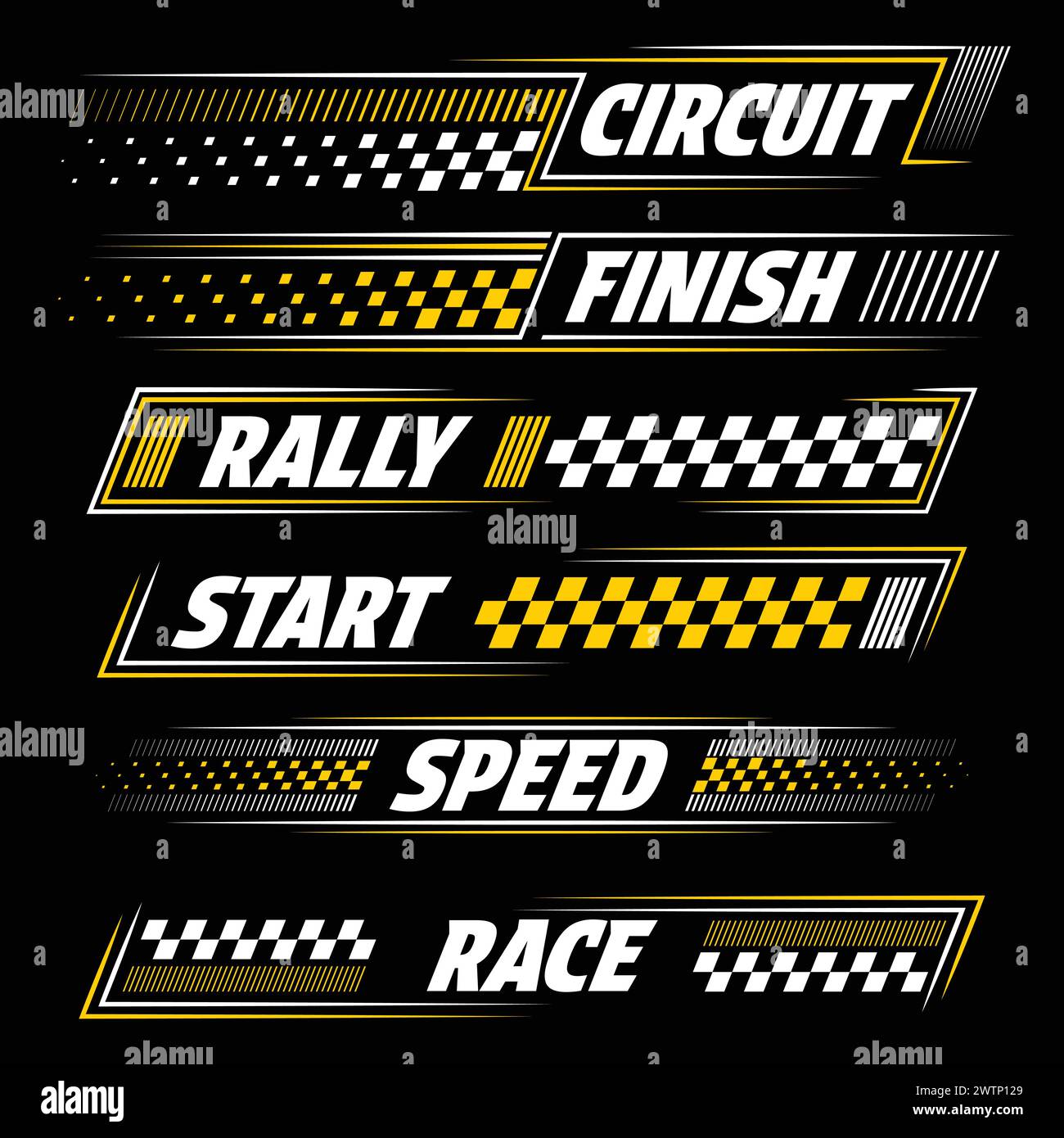 Text white and yellow car decals Stock Vector Image & Art - Alamy