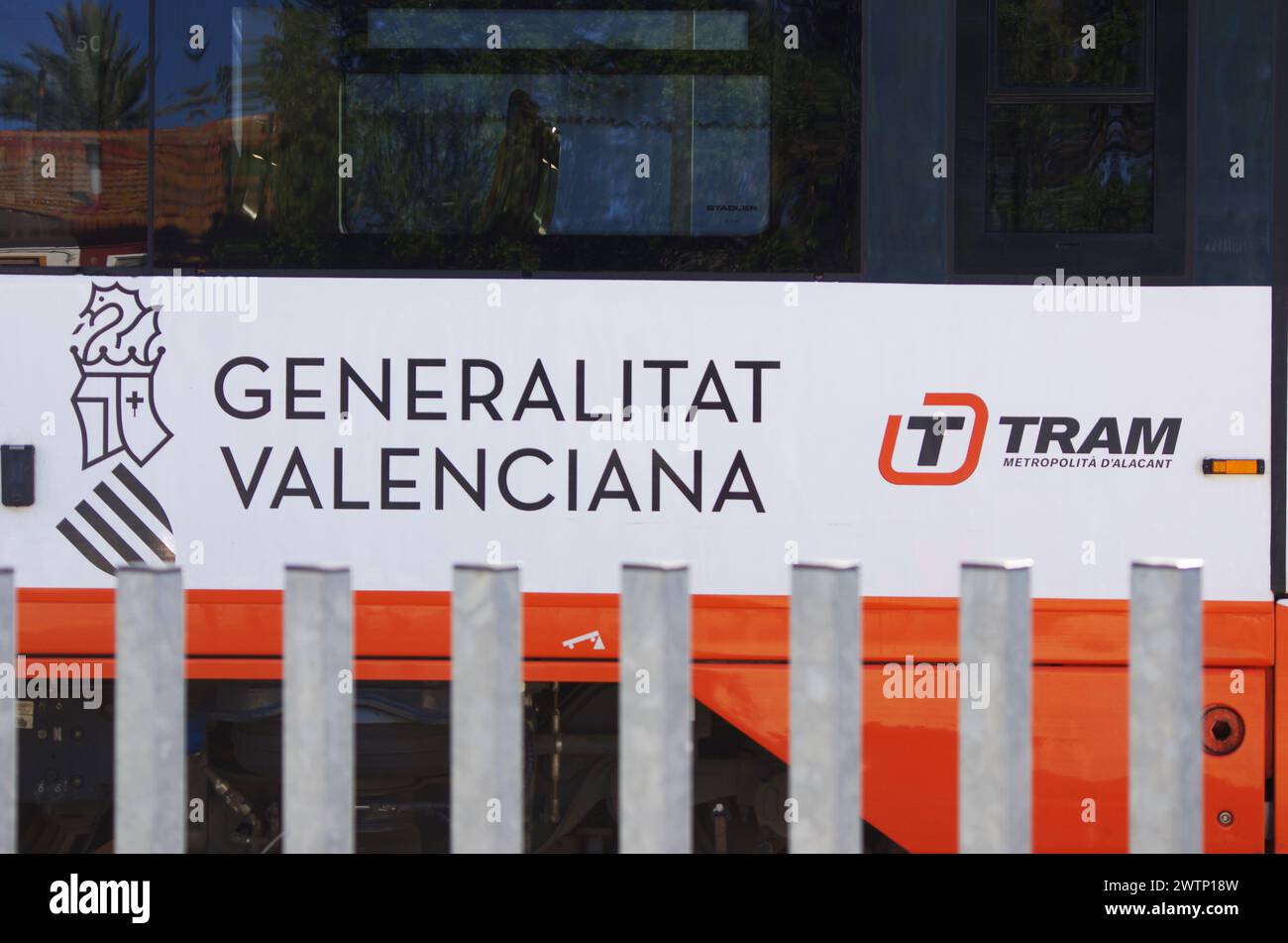 The logo and signing of the Alicante tram service Stock Photo - Alamy