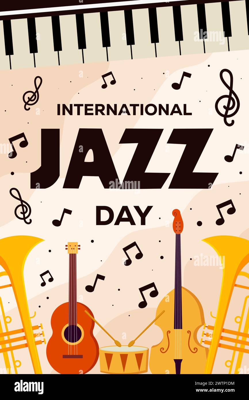 international jazz day vertical banner illustration Stock Vector Image ...