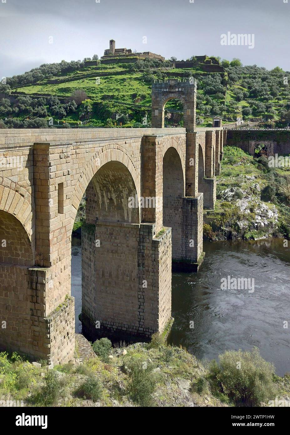 Trajan's Bridge at Alcantara, Roman stone arch bridge, built over the ...