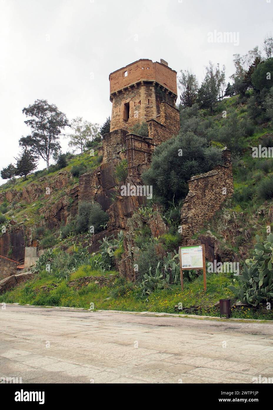 Guard Tower of Trajan's Bridge at Alcantara, on the right bank of the ...