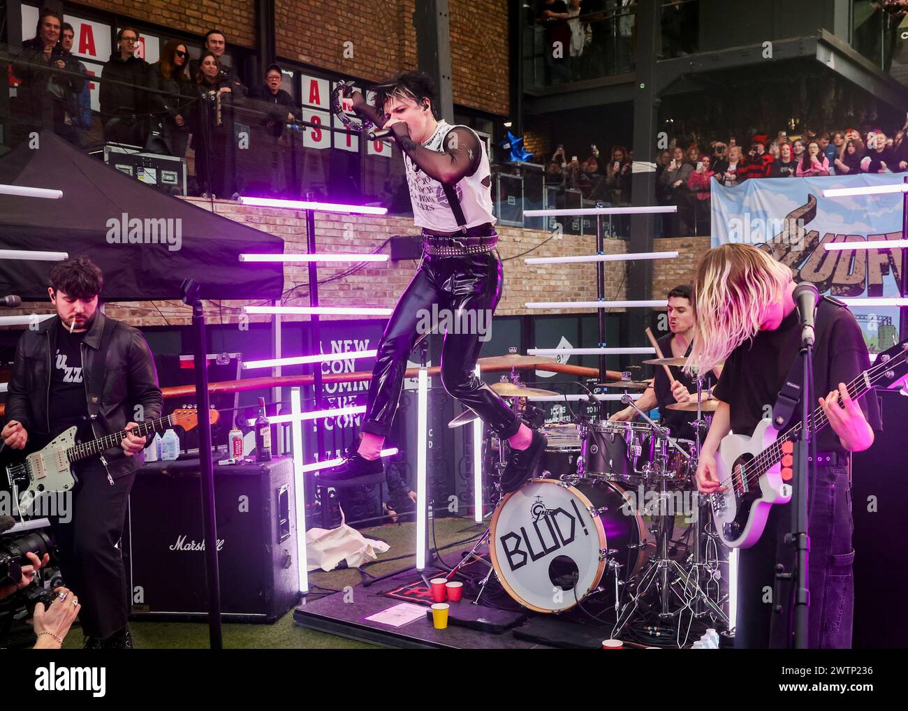 London, UK. 18th Mar, 2024. Yungblud performs at Camden Market in ...