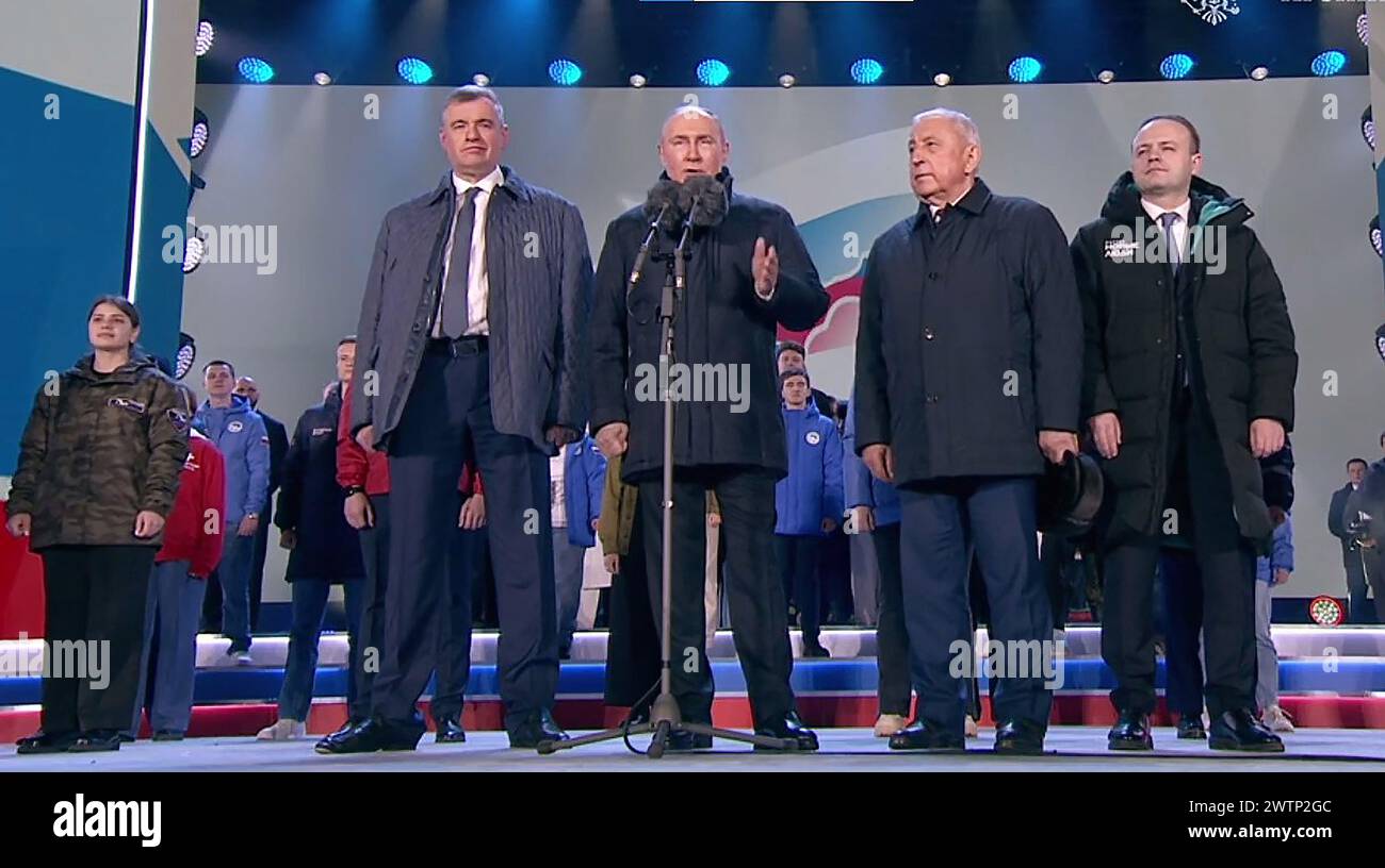 Moscow, Russia. 19th Mar, 2024. Russian President and presidential ...