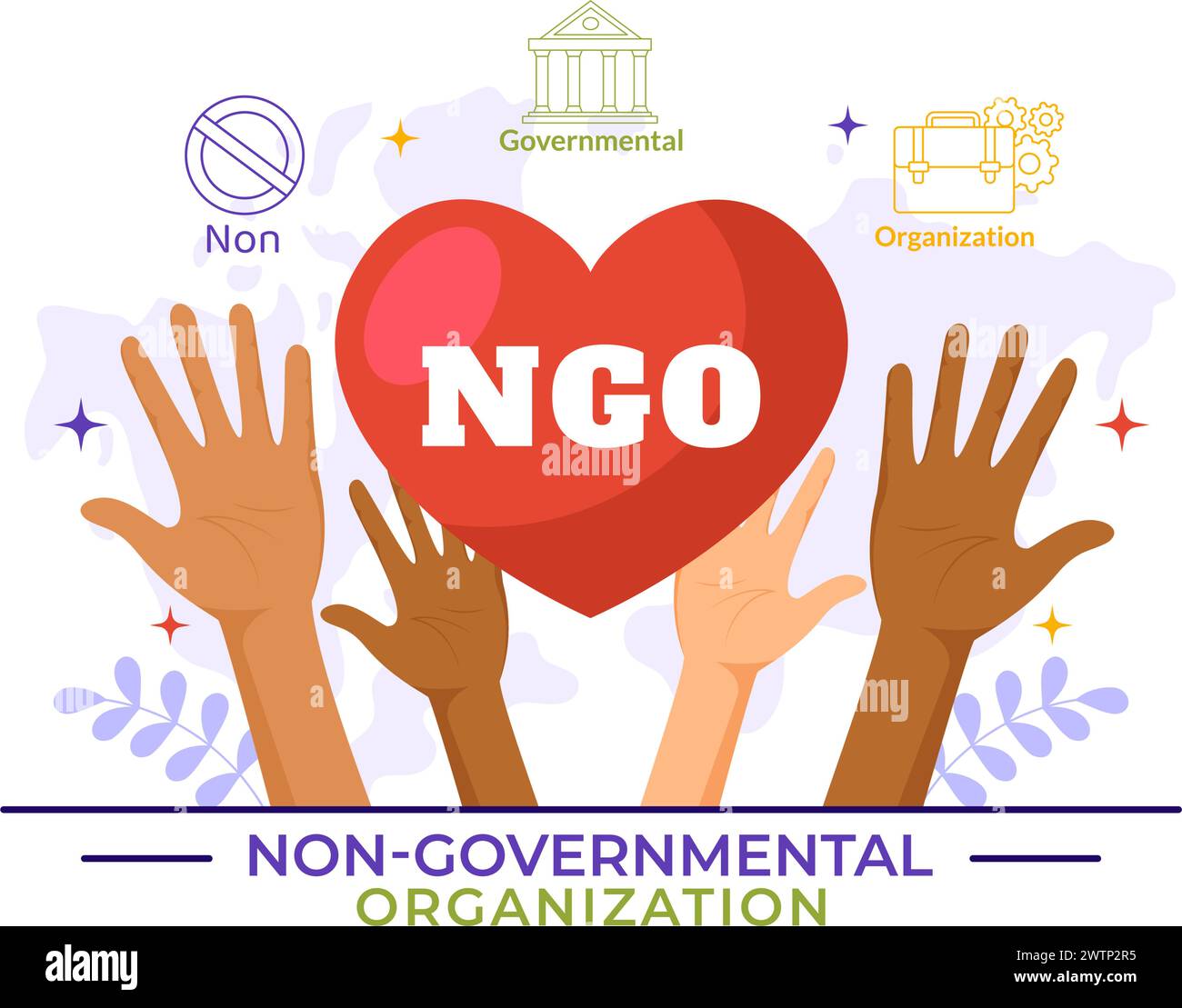 NGO or Non-Governmental Organization Vector Illustration to Serve ...
