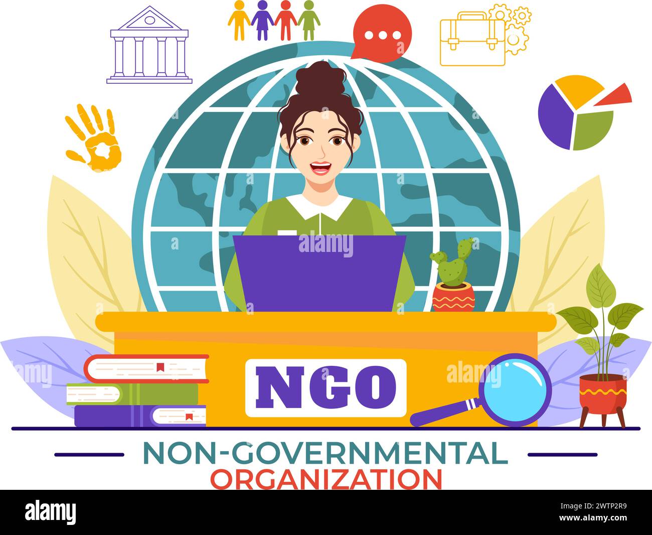 NGO or Non-Governmental Organization Vector Illustration to Serve Specific Social and Political ...