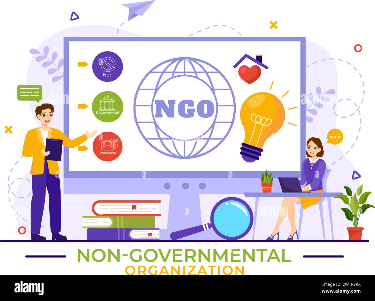 NGO or Non-Governmental Organization Vector Illustration to Serve ...