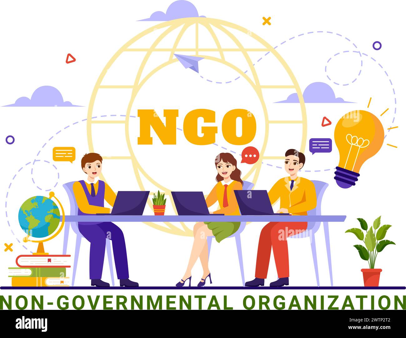 NGO or Non-Governmental Organization Vector Illustration to Serve ...