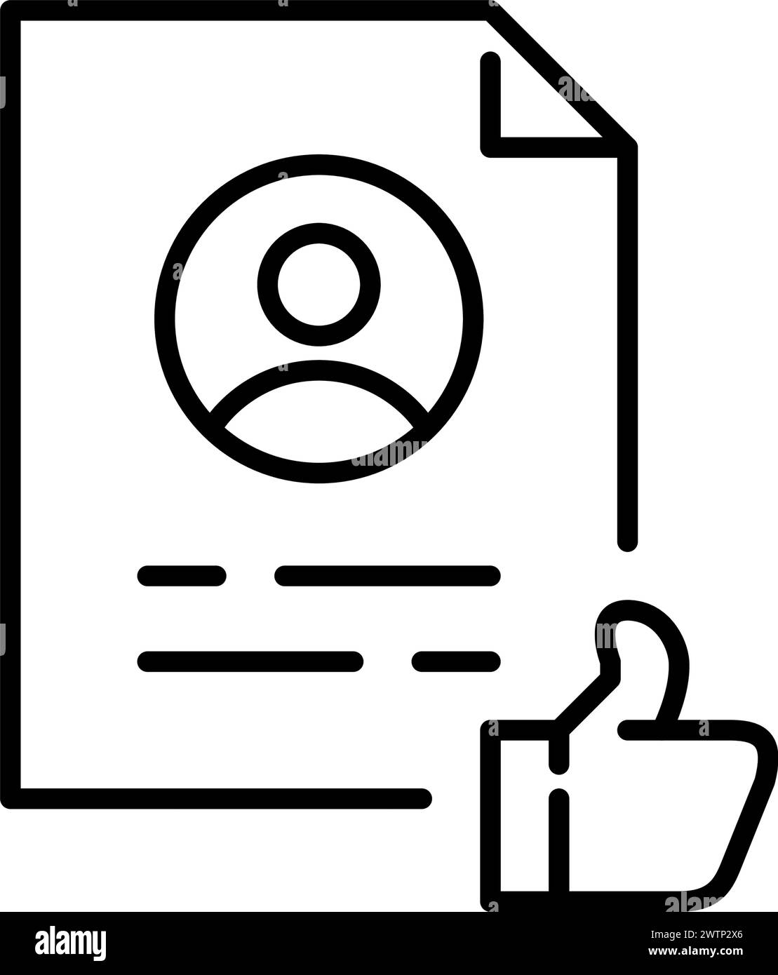 Thumbs up on resume with candidate picture. Successful application for ...