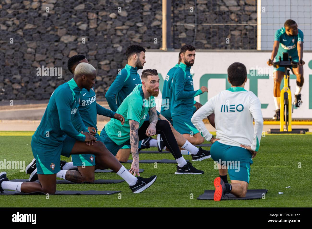 Lisboa, Portugal. 18th Mar, 2024. Portugal team players seen in action ...