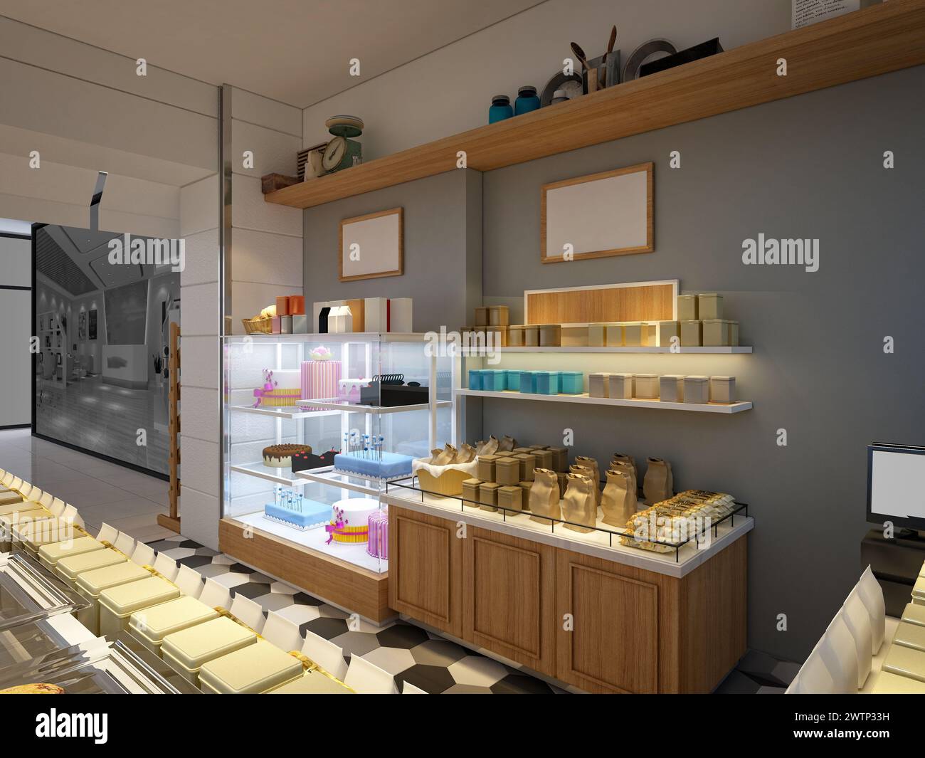 3d render cafe bar interior hi-res stock photography and images - Alamy