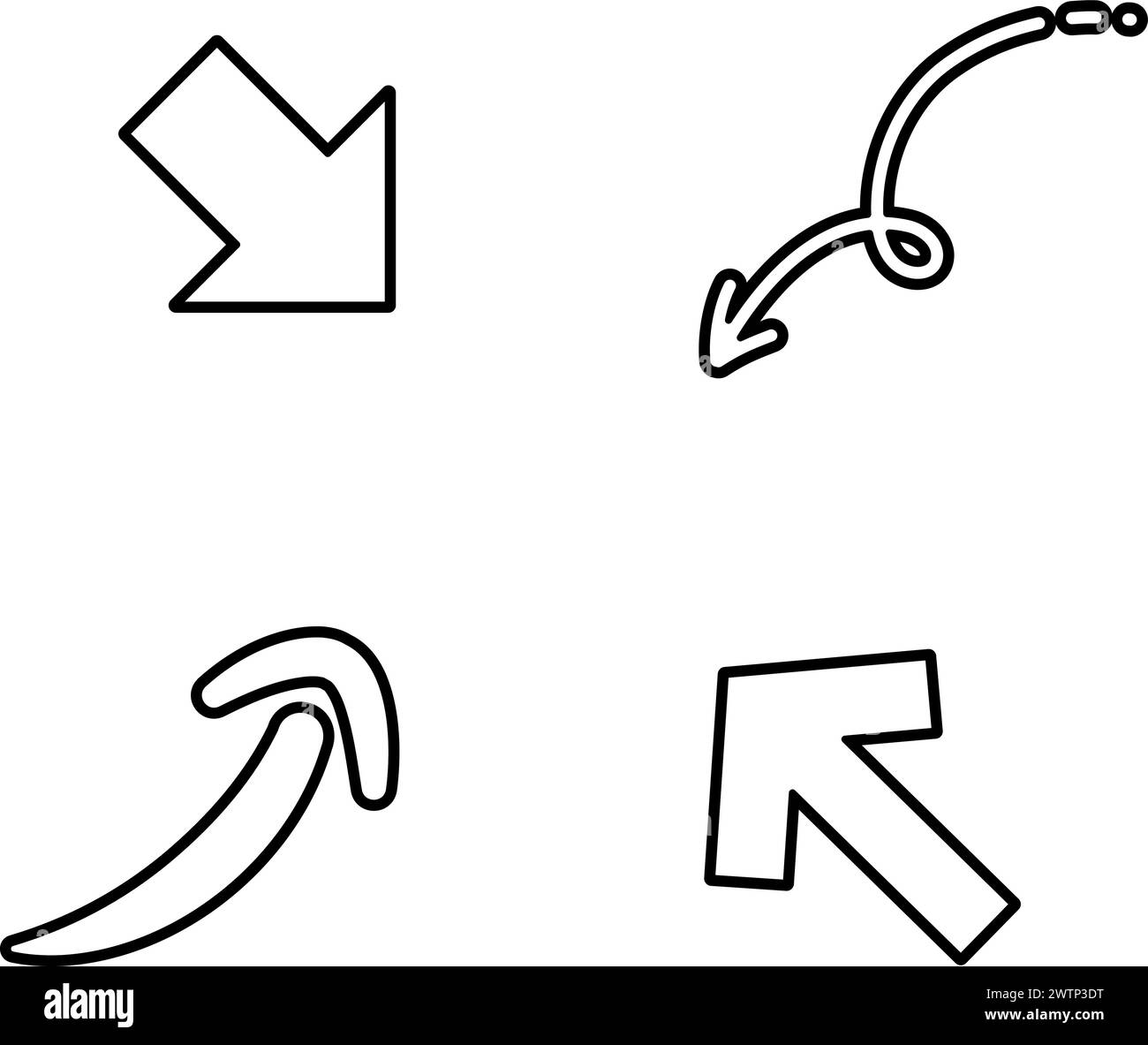 4 types of arrows.Vector illustration that is easy to edit Stock Vector ...