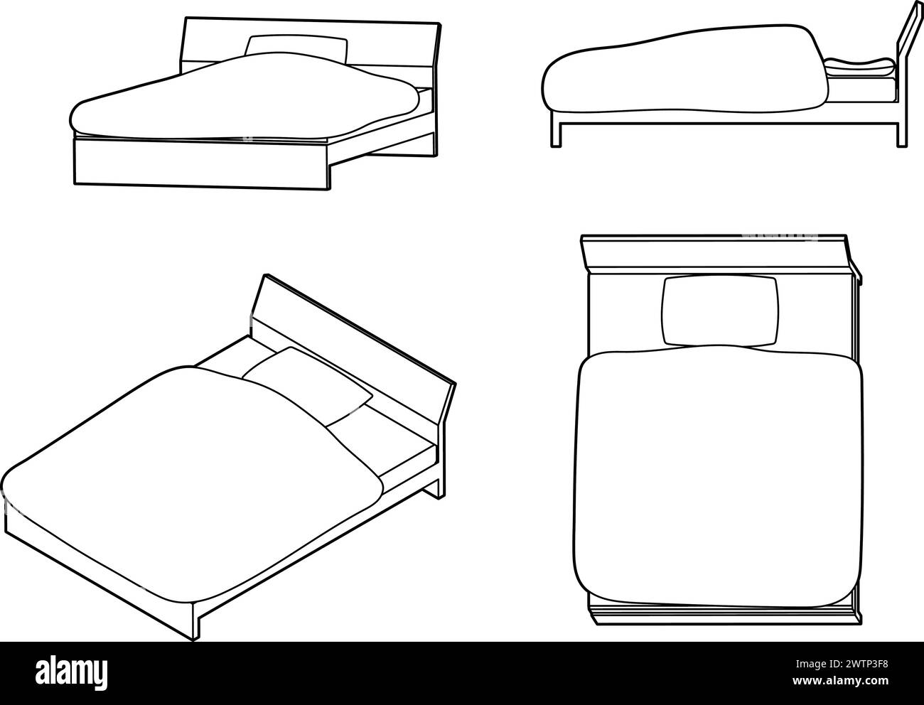 Bed birds eye view Cut Out Stock Images & Pictures - Alamy