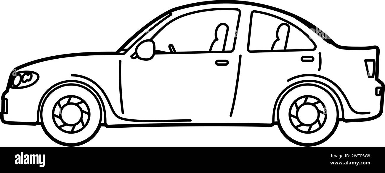 Cute car.Sedan.Sideways.Vector illustration that is easy to edit Stock ...