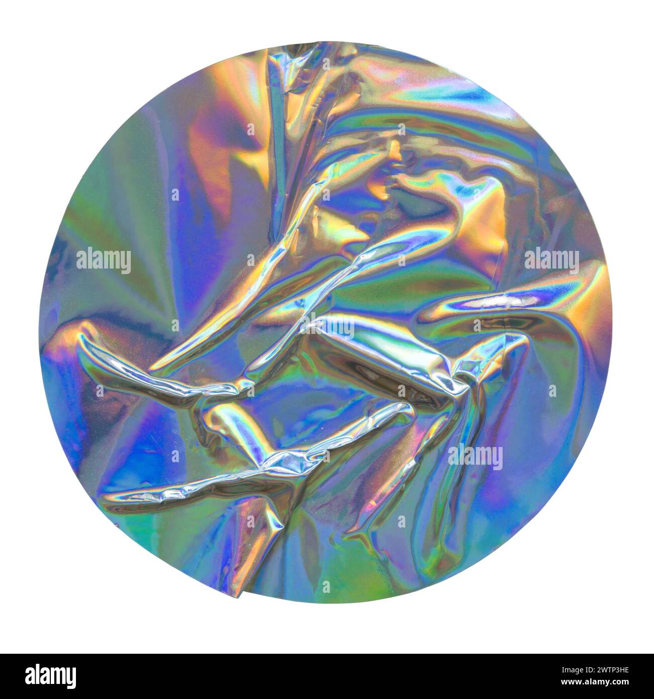 Holographic circle sticker on white background with clipping path Stock ...