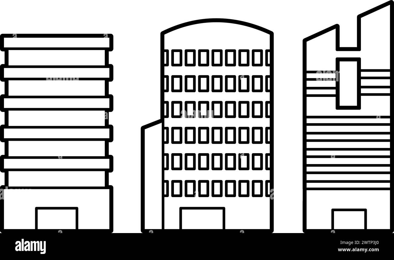 Deformed buildings.Vector illustration that is easy to edit Stock ...