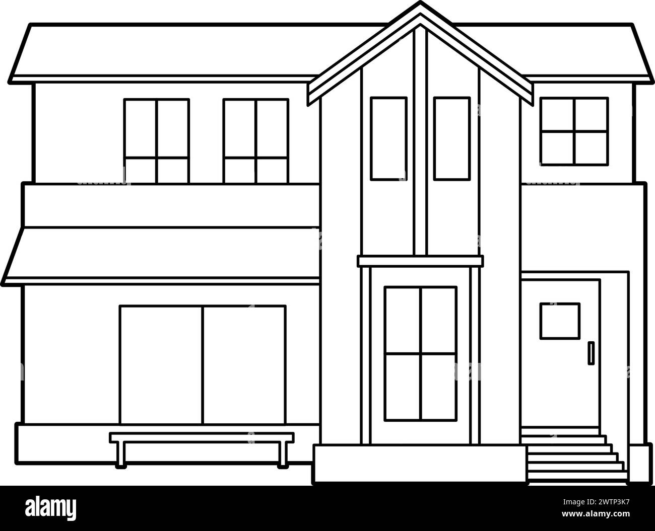 House drawing easy Black and White Stock Photos & Images - Alamy