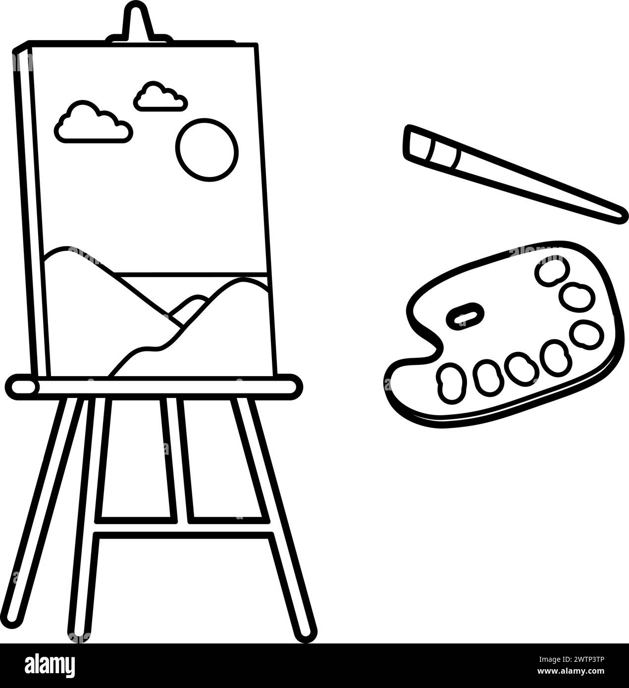 analog Painting tools. Vector illustration that is easy to edit Stock ...