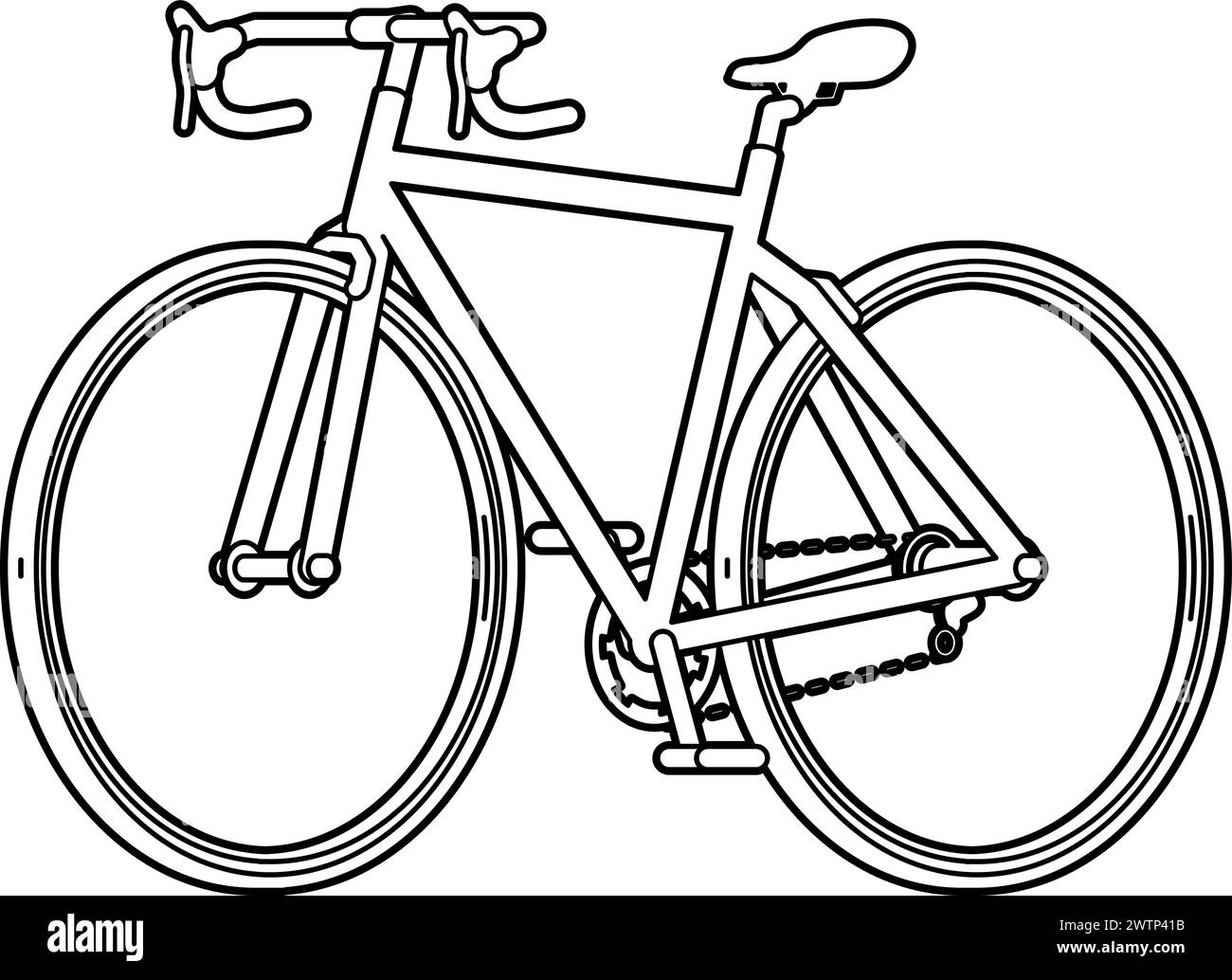 Diagonal angle road bike. road racer.Vector illustration that is easy ...