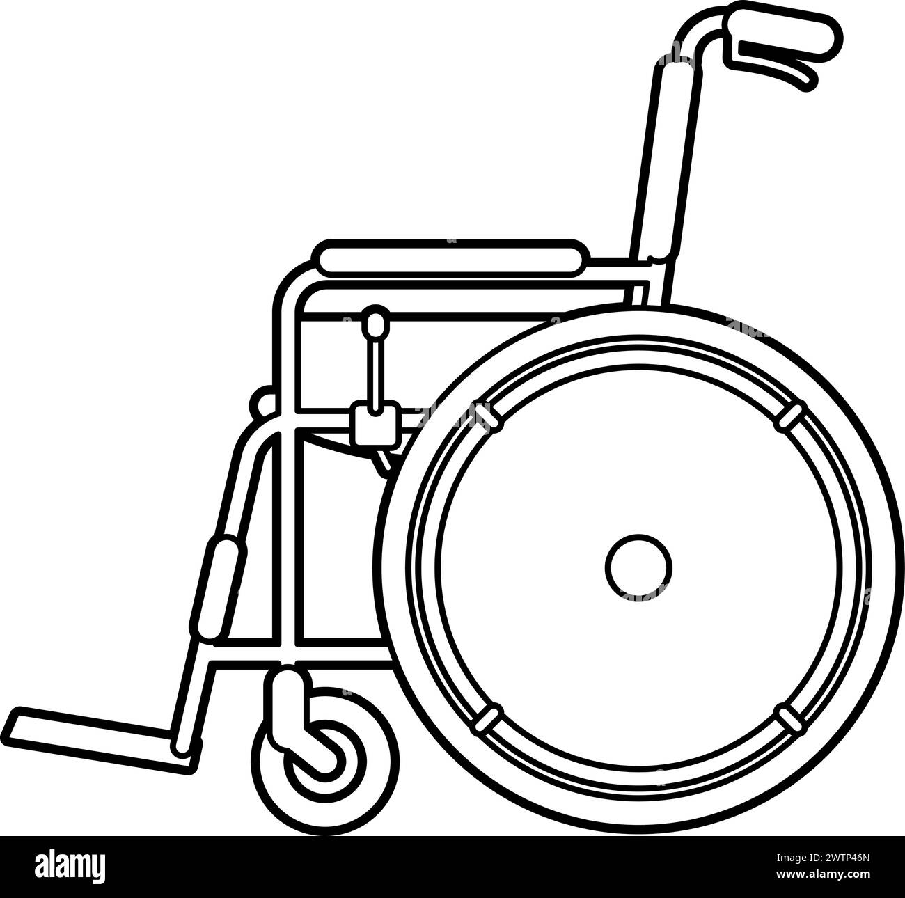 wheelchair. Normal type and self-propelled type. Sideways.Vector ...
