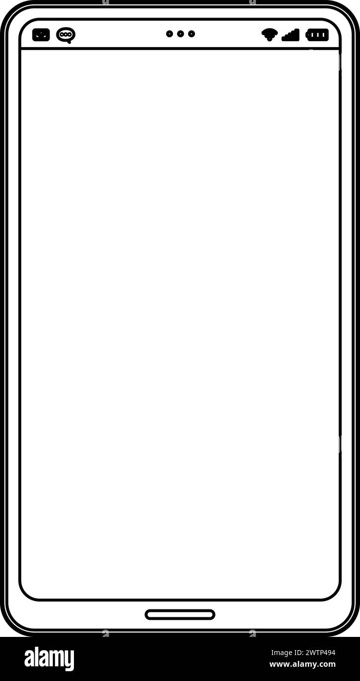 smartphone. Only the status bar is displayed. Vector illustration that ...