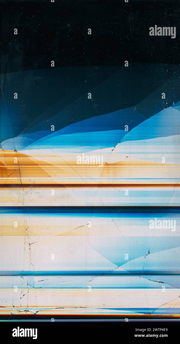 Cracked screen matrix distortion broken glass dust Stock Photo - Alamy