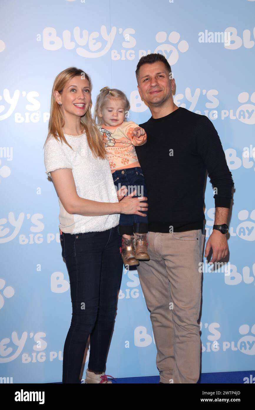 Rachel Riley, Pasha Kovalev attend the UK premiere of Bluey's Big Play ...