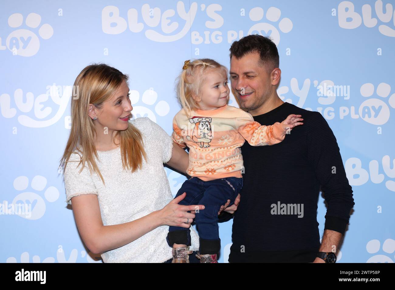 Pasha Kovalev, Rachel Riley attend the UK premiere of Bluey's Big Play ...
