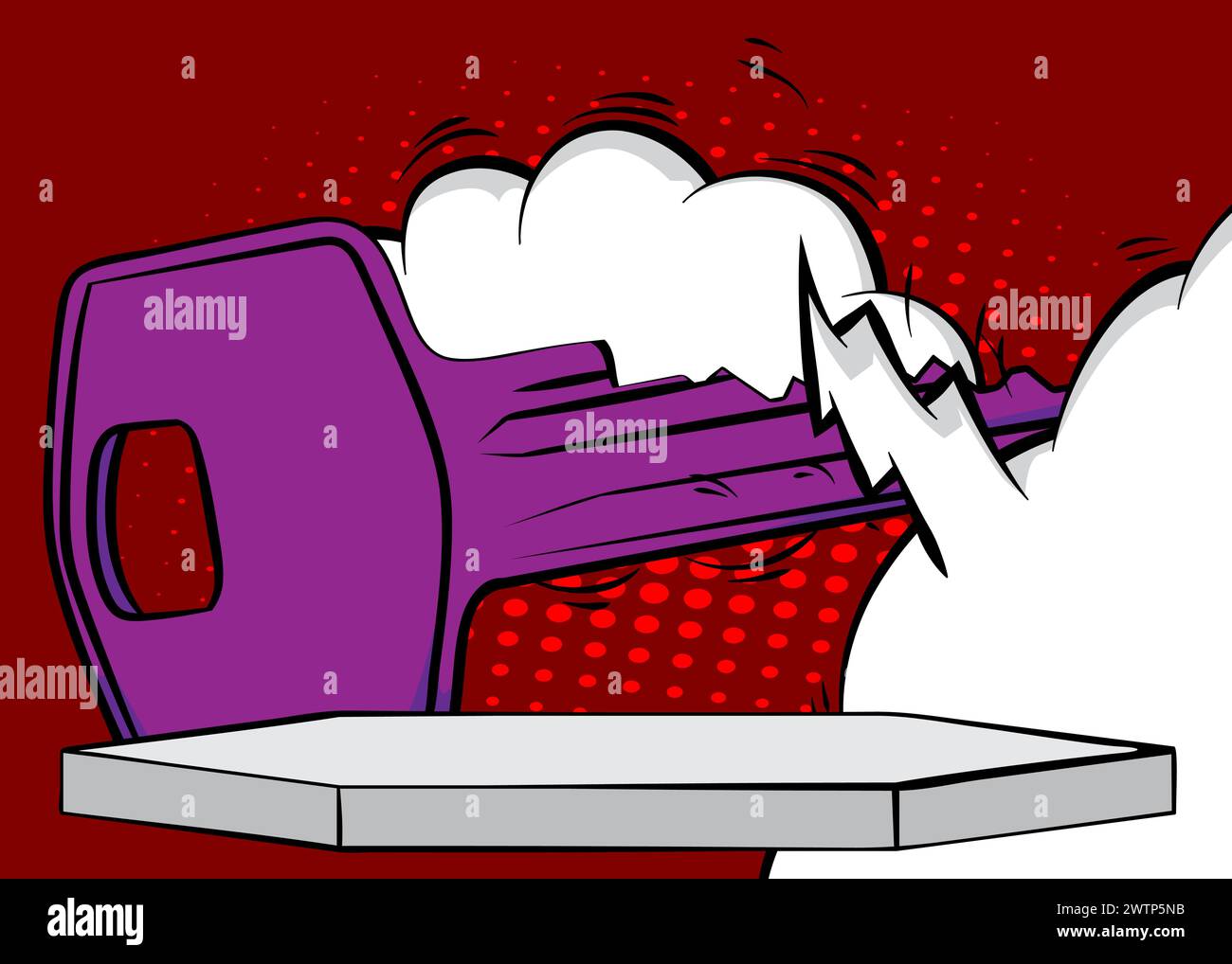 Comic Book Product podium stage for mockup presentation with key. Retro ...