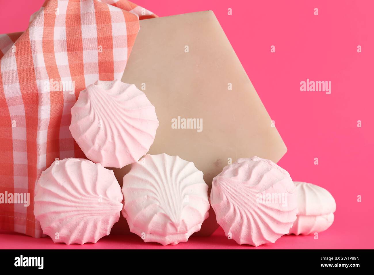 Sweet zephyr on pink background Stock Photo - Alamy