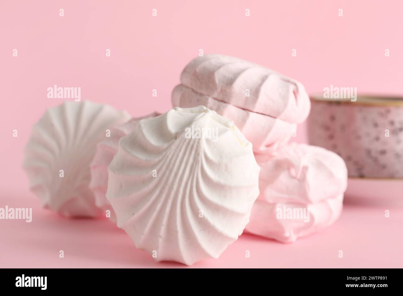 Sweet zephyr on pink background Stock Photo - Alamy