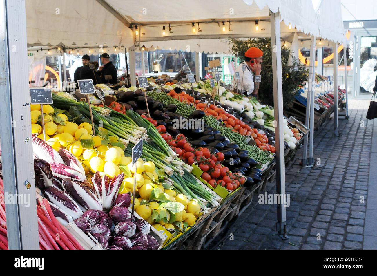 Copenhagen, Denmark/18 March 2024 Shoppers and consumers /farmer market ...