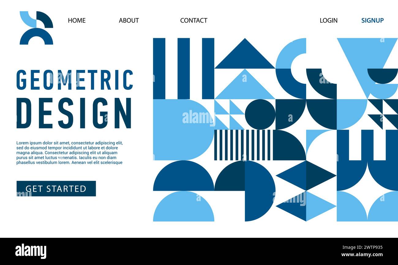 Creative landing page with abstract modern geometric pattern. Vector ...