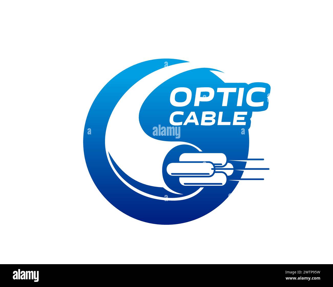 Fiber optic cable for telecommunication technology icon or internet ...
