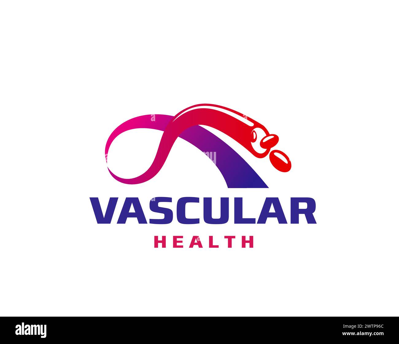 Vascular vein health icon, artery symbol, features erythrocyte blood ...