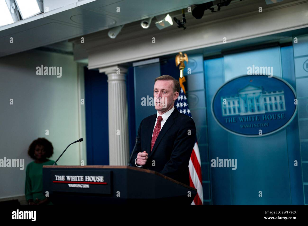 Jake Sullivan, US national security adviser, speaks during a news ...
