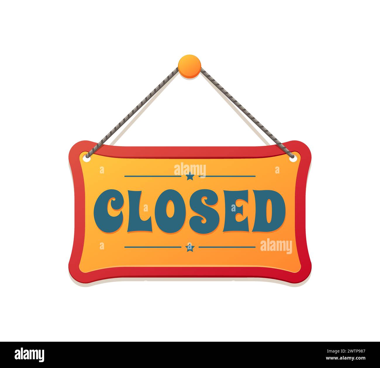 Closed board sign, shop notice signboard. Business information hanging ...