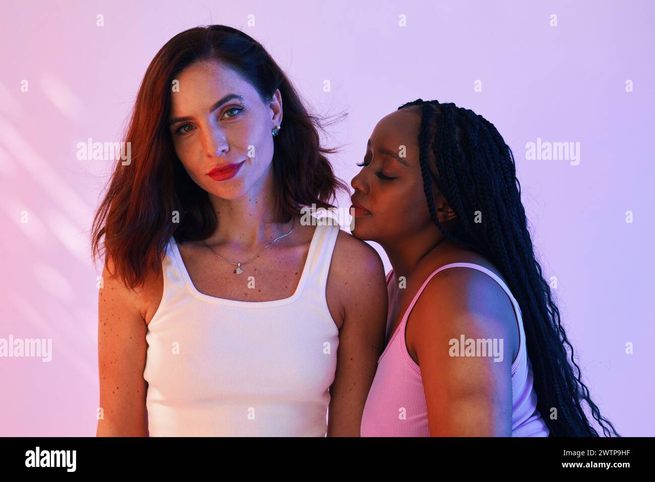 Codependency in Friendship concept, woman staying as close as possible ...