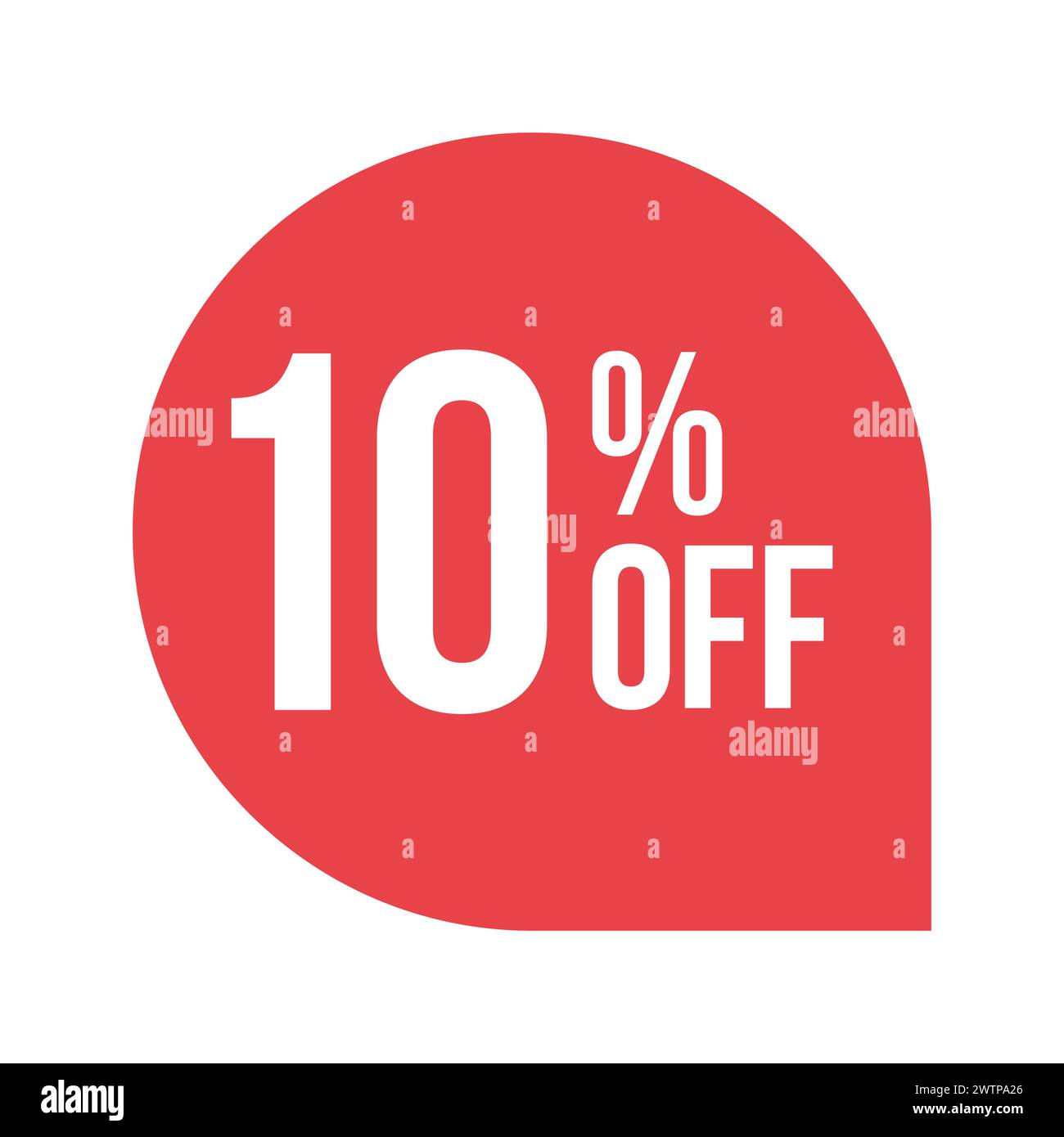 red 10 percent discount label on white background Stock Vector Image ...
