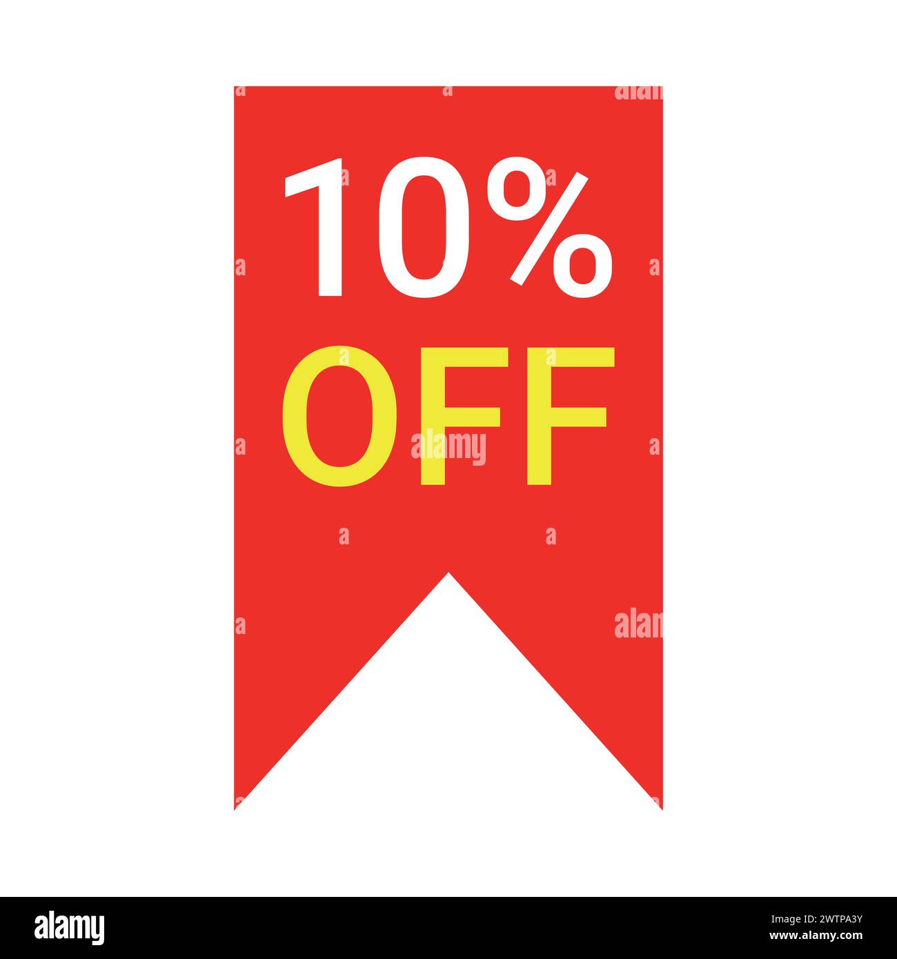 red 10 percent discount label on white background Stock Vector Image ...