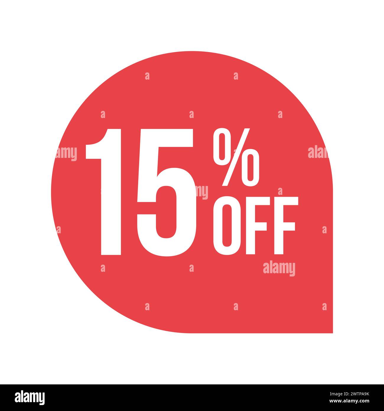 red 15 percent discount label on white background Stock Vector Image ...