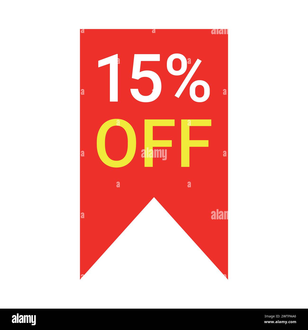 red 15 percent discount label on white background Stock Vector Image ...