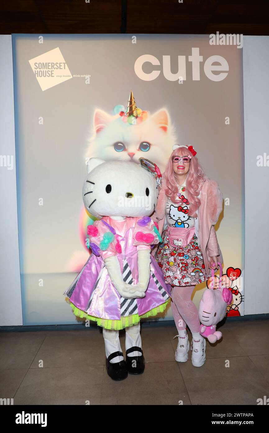 Hello Kitty and Amy-Louise Allen attend the launch of 'CUTE' exhibition ...