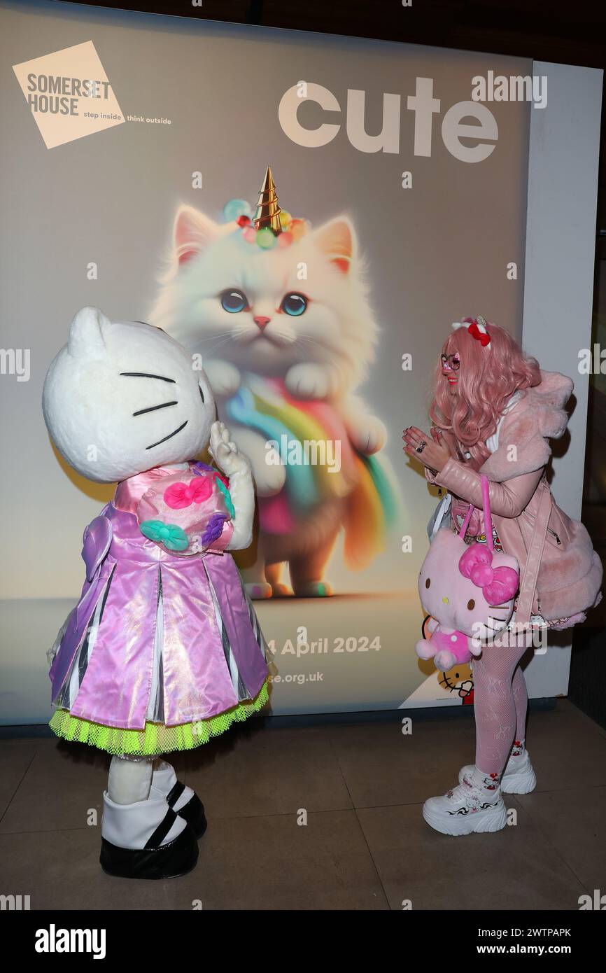 Hello Kitty and Amy-Louise Allen attend the launch of 'CUTE' exhibition ...