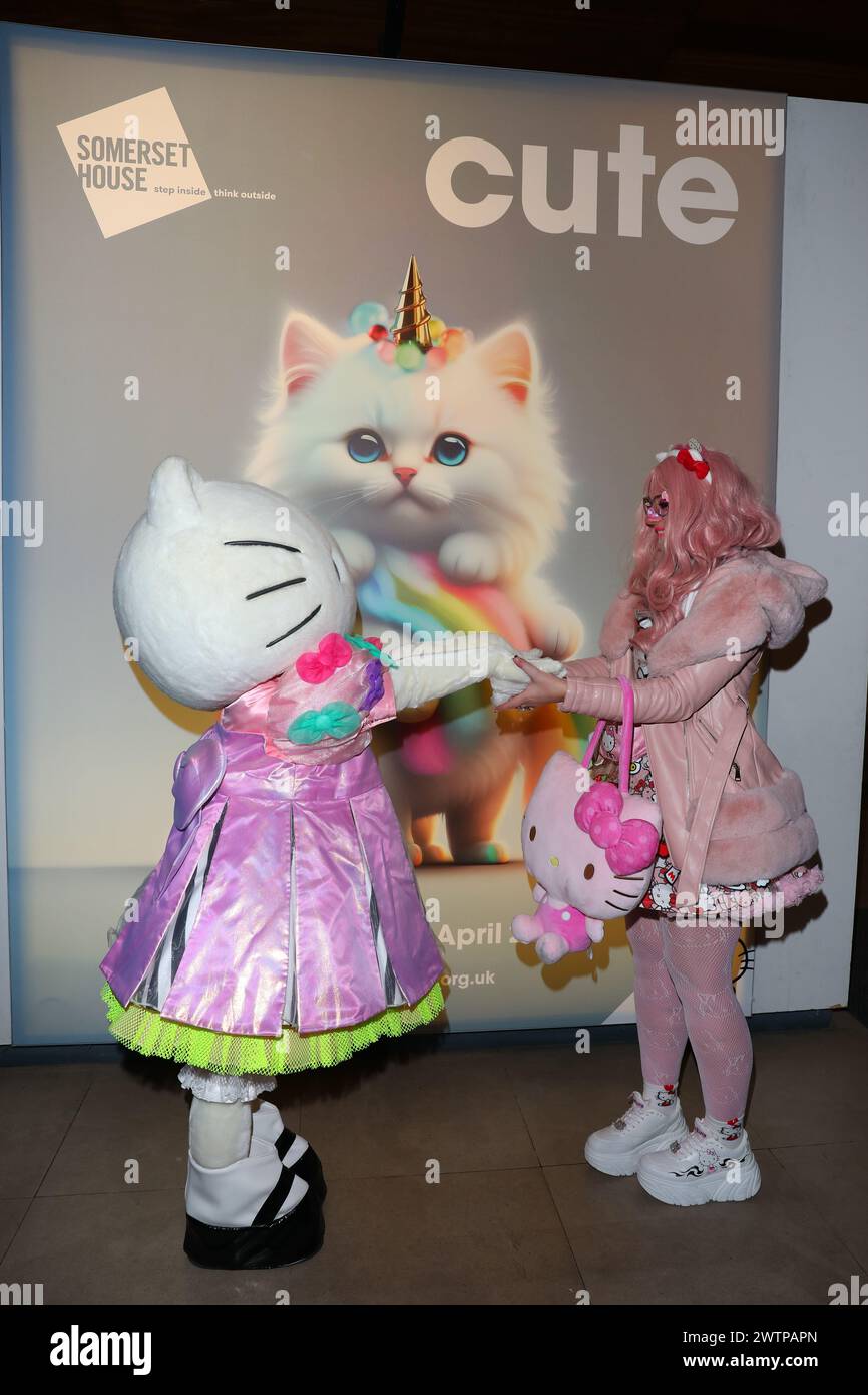 Hello Kitty and Amy-Louise Allen attend the launch of 'CUTE' exhibition ...