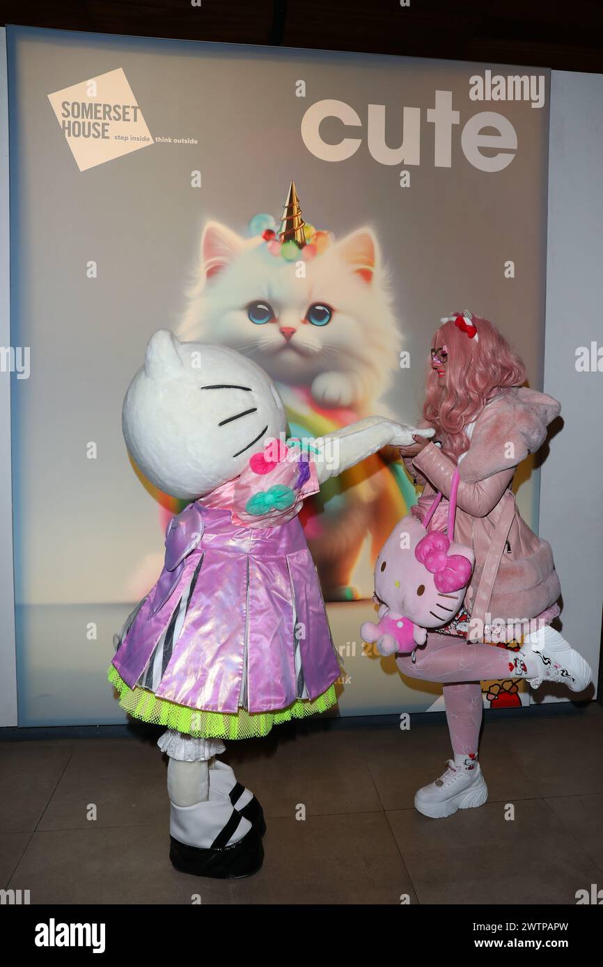 Hello Kitty and Amy-Louise Allen attend the launch of 'CUTE' exhibition ...